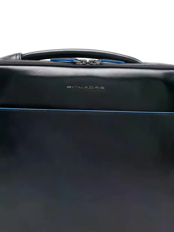 PIQUADRO Leather Laptop Bag - Blue