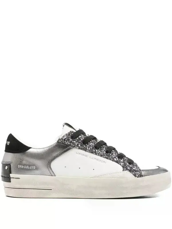 CRIME LONDON Sk8 Deluxe Glitter-detail Sneakers