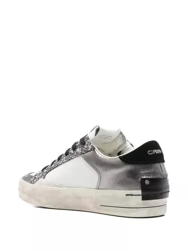 CRIME LONDON Sk8 Deluxe Glitter-detail Sneakers