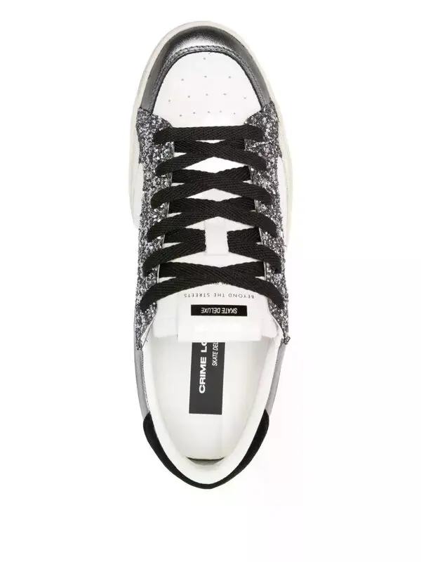 CRIME LONDON Sk8 Deluxe Glitter-detail Sneakers