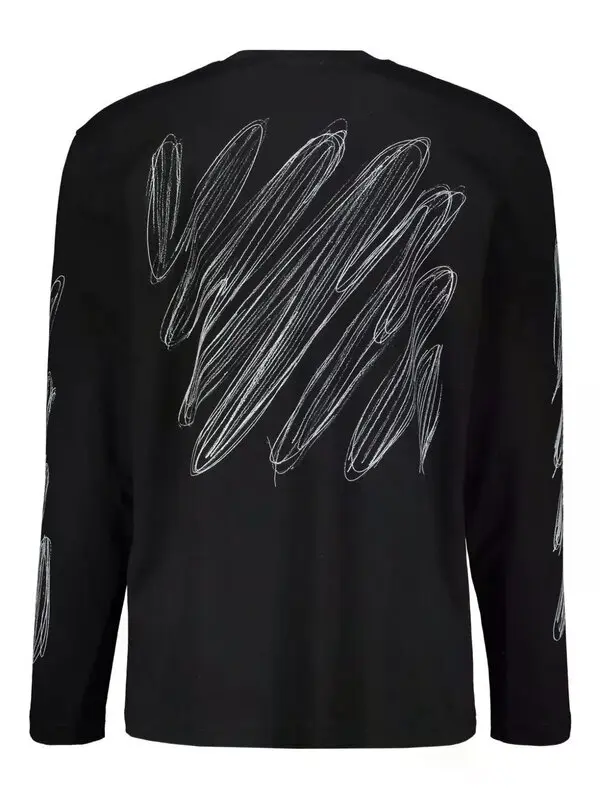 Off-White Long-sleeve Pattern T-shirt