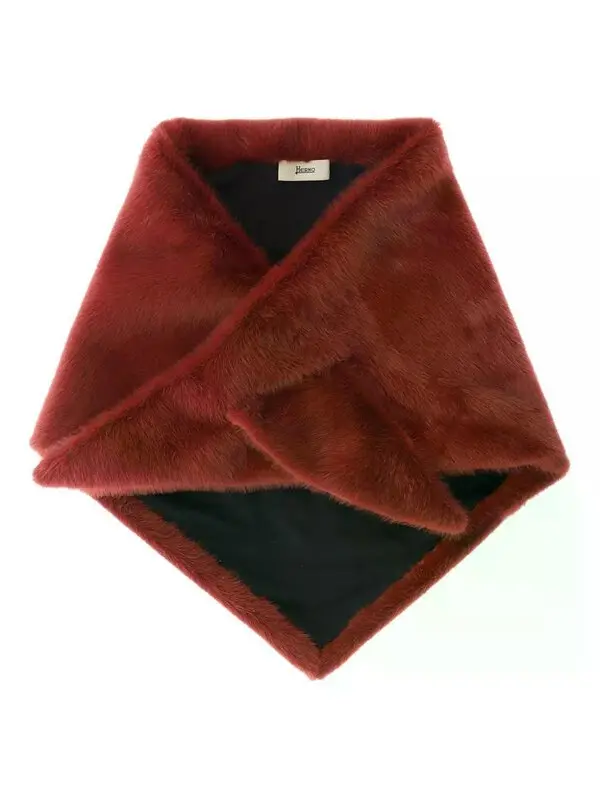 Herno Faux-fur Scarf - Red