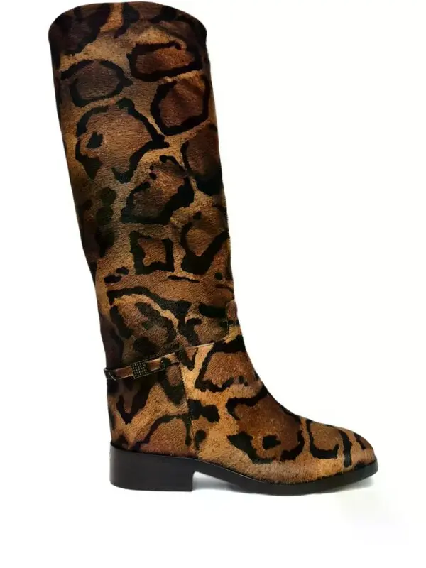 LE SILLA Animal Print Strap Boots
