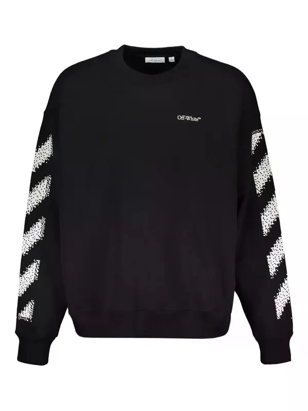 Off-White Diagonal-stripes Crew-neck Sweatshirt