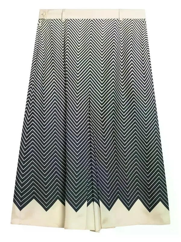 Valentino Garavani Pleated Silk Midi Skirt - White