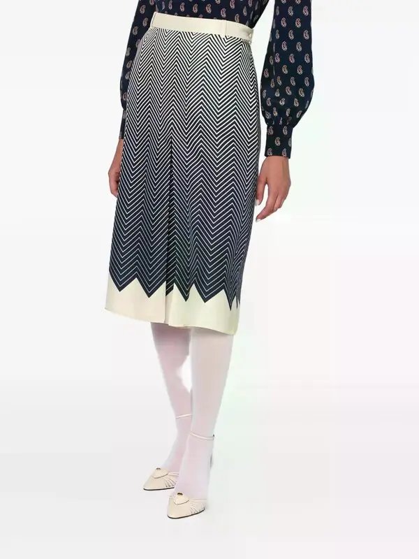 Valentino Garavani Pleated Silk Midi Skirt