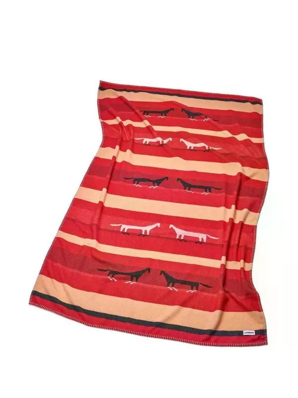 LAGOMORO Moonrise Striped Animal-print Blanket