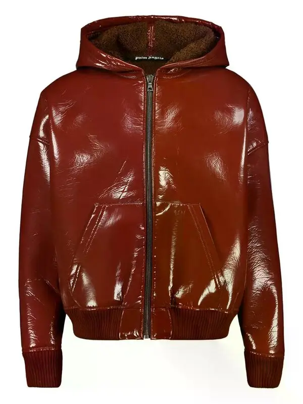 Palm Angels Leather Zip Jacket