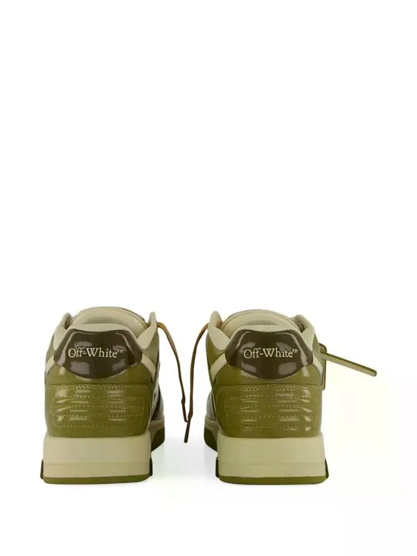 Off-White Out Of Office Ooo Patent-leather Sneakers - Green