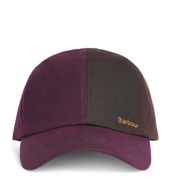Barbour Waxed Cotton Beauly Baseball Cap - Burgundy