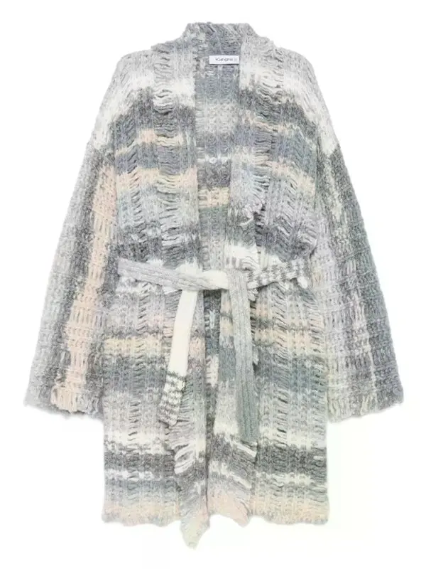 KANGRA Fringed Belted Cardigan