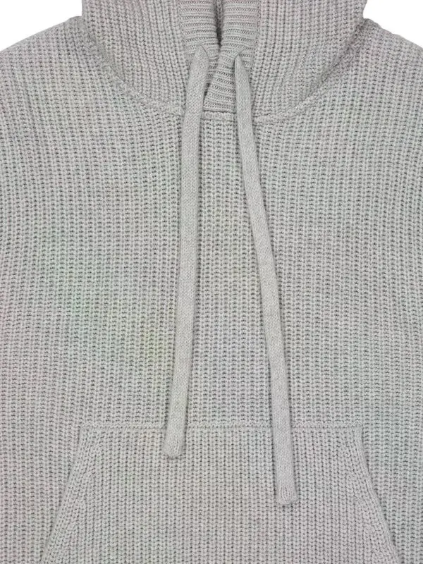 Palm Angels Curved-logo Ribbed-knit Hoodie