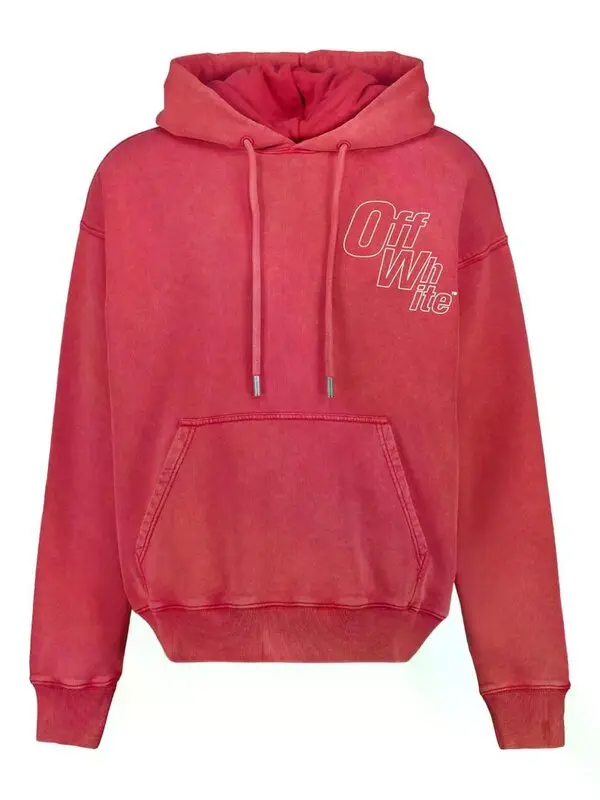 Off-White Logo-print Hoodie - Red