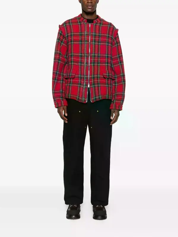 Undercover Plaid Zip Jacket - Red