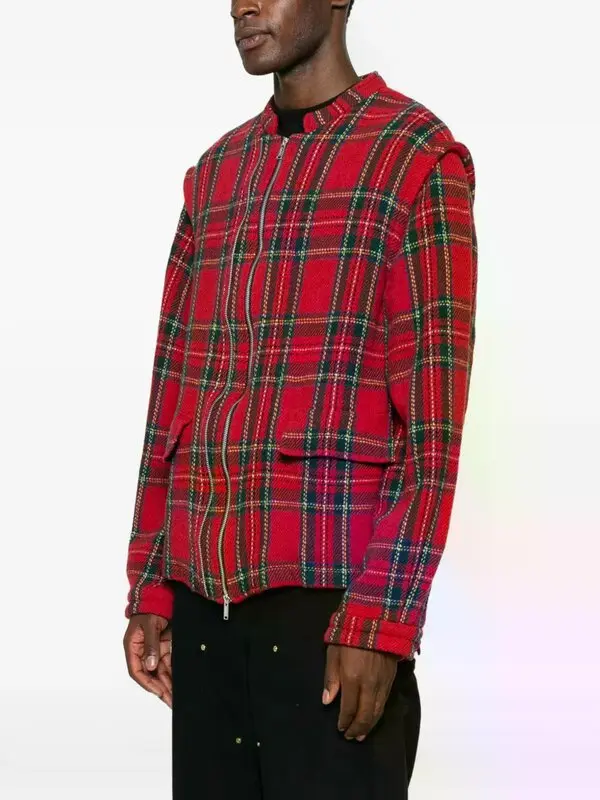 Undercover Plaid Zip Jacket - Red