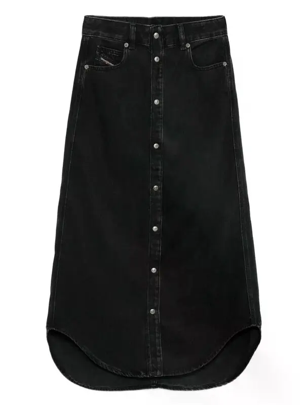 DIESEL® Button-front Denim Skirt - Black