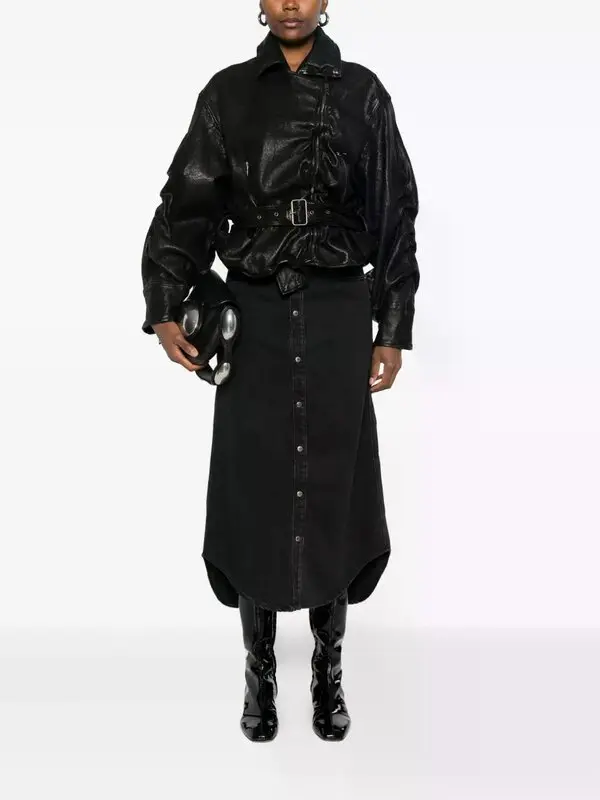 DIESEL® Button-front Denim Skirt - Black
