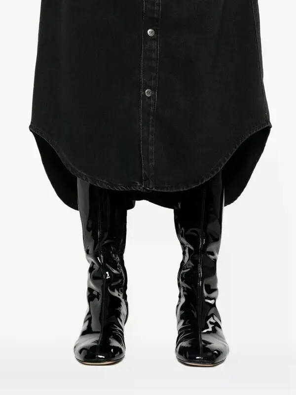 DIESEL® Button-front Denim Skirt - Black