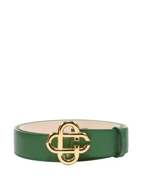 Casablanca Logo Leather Belt - Green