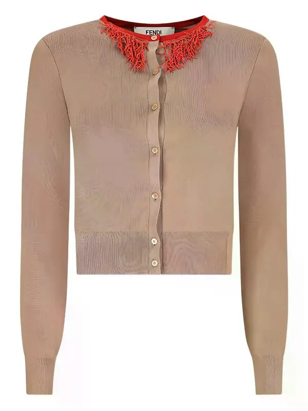 Fendi Coral-detail Cardigan