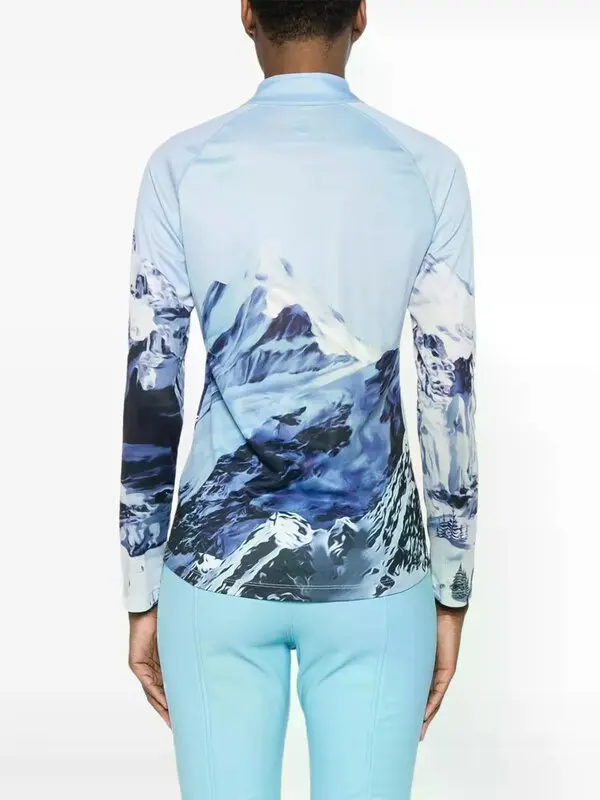 Perfect Moment Mountain Print Half-zip Top