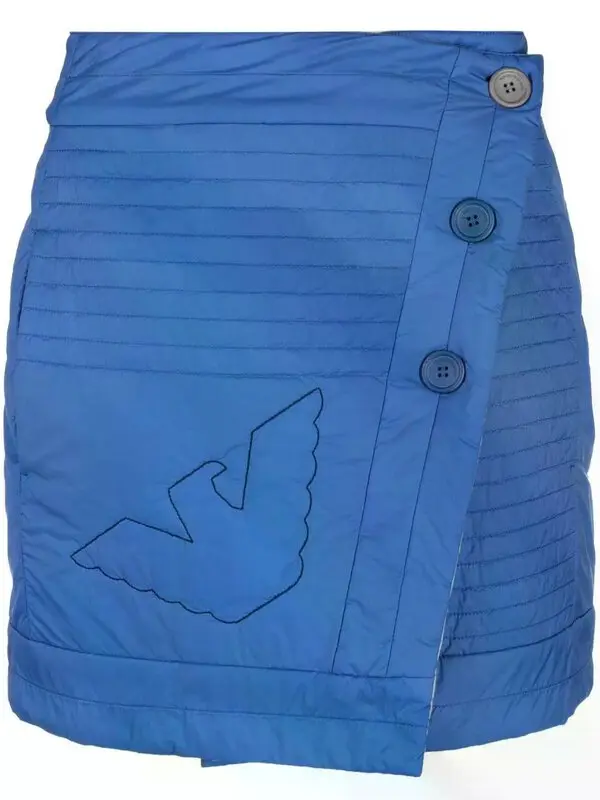 Emporio Armani Quilted Wrap Mini Skirt - Blue