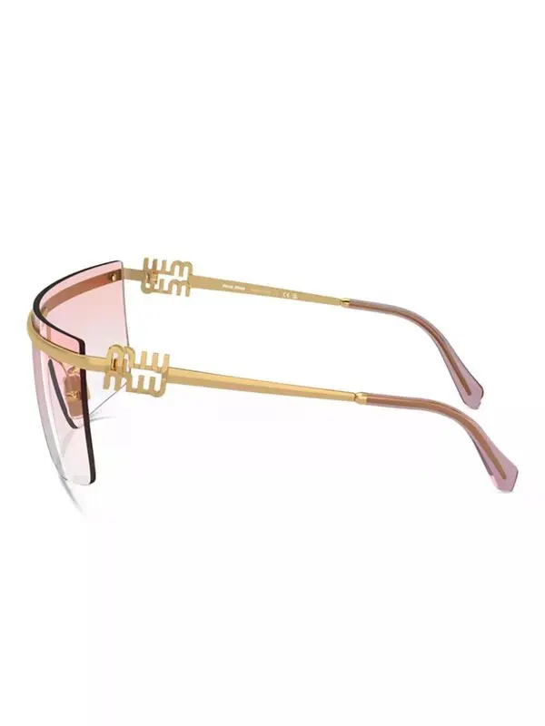 Miu Miu Gold-frame Shield Sunglasses
