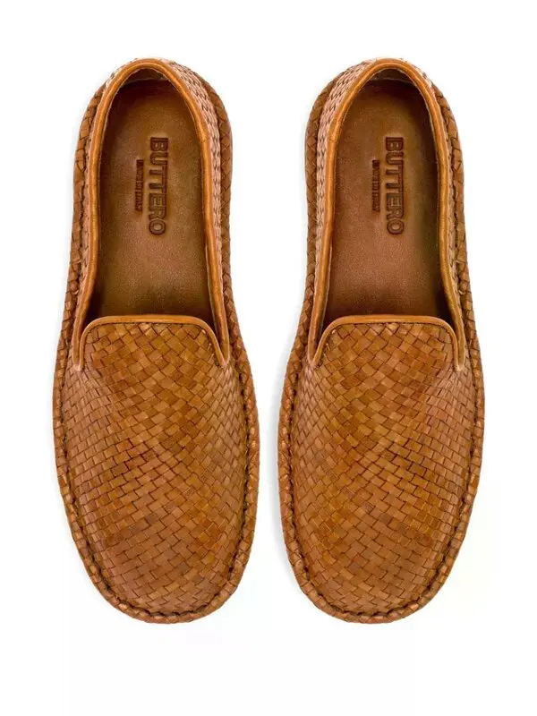 BUTTERO® Woven Leather Loafers