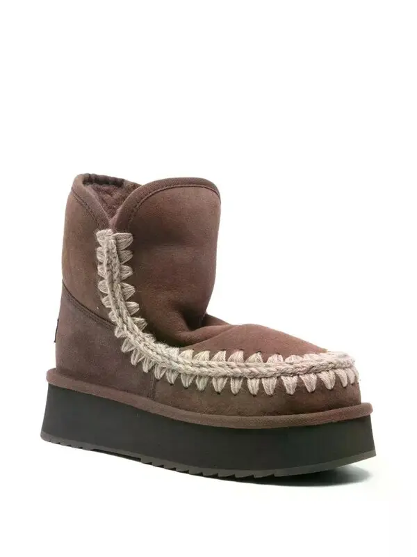 Mou Braided-trim Platform Boots
