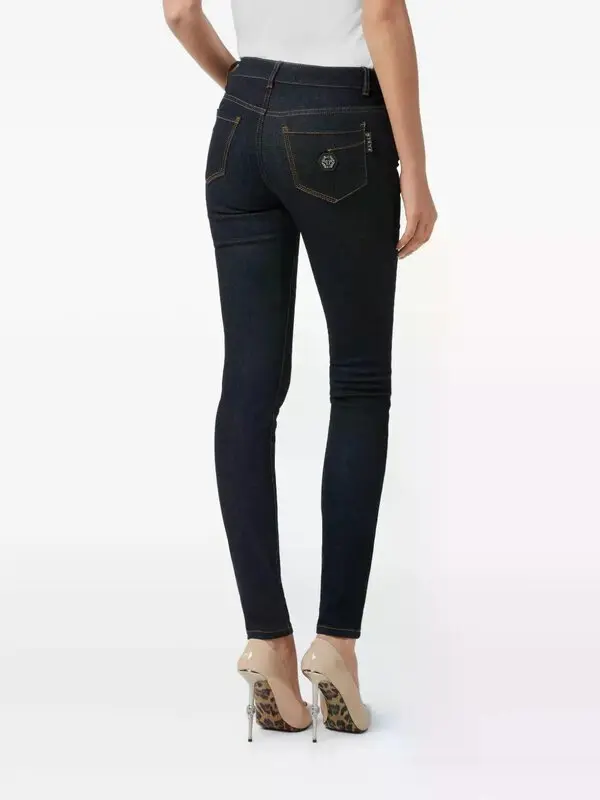 Philipp Plein Logo Plaque Skinny Jeans - Blue