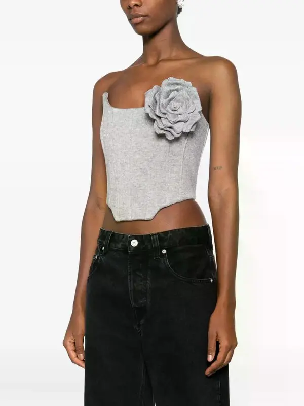Giuseppe Di Morabito Rose-embellished Corset Top