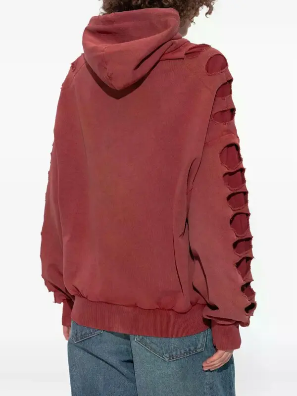 AVAVAV Cut-out Zip-up Hoodie - Red