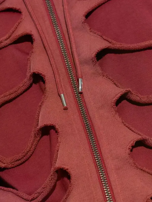 AVAVAV Cut-out Zip-up Hoodie - Red
