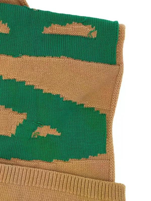 Marni Embroidered-logo Knit Scarf