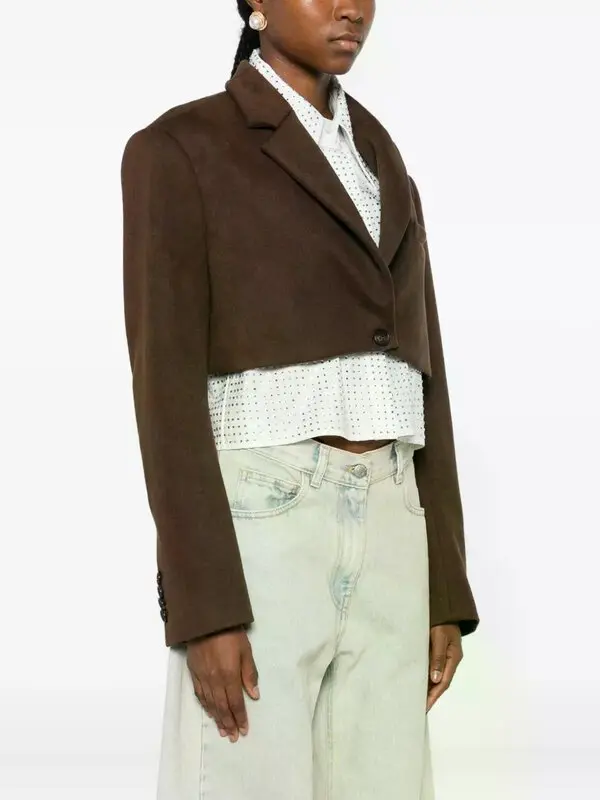 Giuseppe Di Morabito Single-breasted Cropped Jacket - Brown