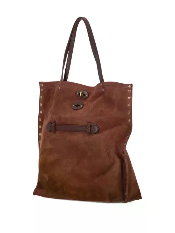ZANELLATO Studded Leather Tote Bag - Brown