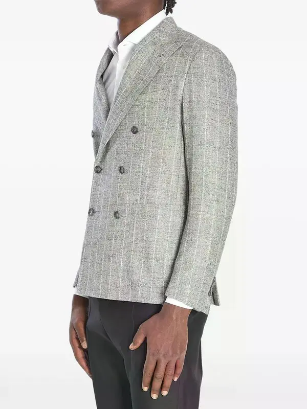 Tagliatore Montecarlo Pinstripe Double-breasted Jacket - Grey