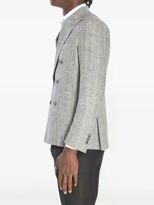 Tagliatore Montecarlo Pinstripe Double-breasted Jacket - Grey