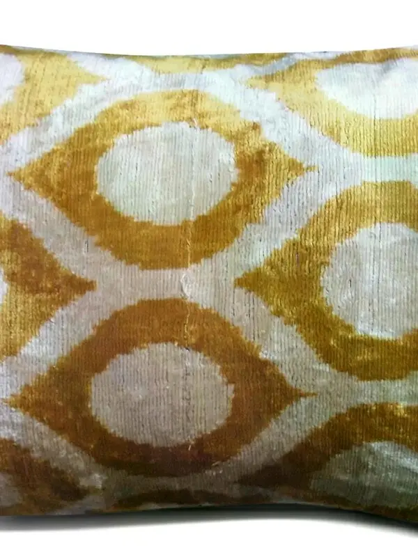 LES-OTTOMANS Geometric-pattern Silk Cushion