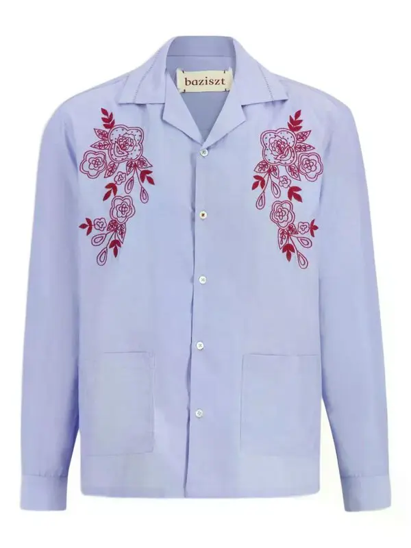 BAZISZT Celeste Floral-embroidered Shirt