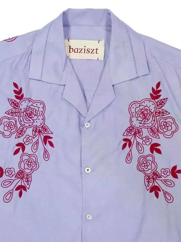 BAZISZT Celeste Floral-embroidered Shirt