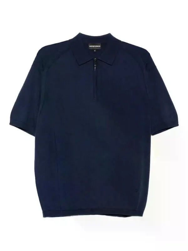 Emporio Armani Zip-up Polo Shirt - Blue