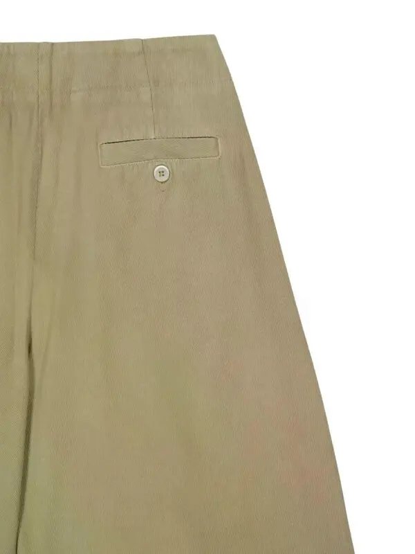 120% Lino Pleated Wide Leg Trousers