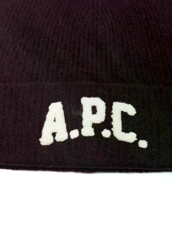 A.p.c. Logo-appliqué Beanie - Red