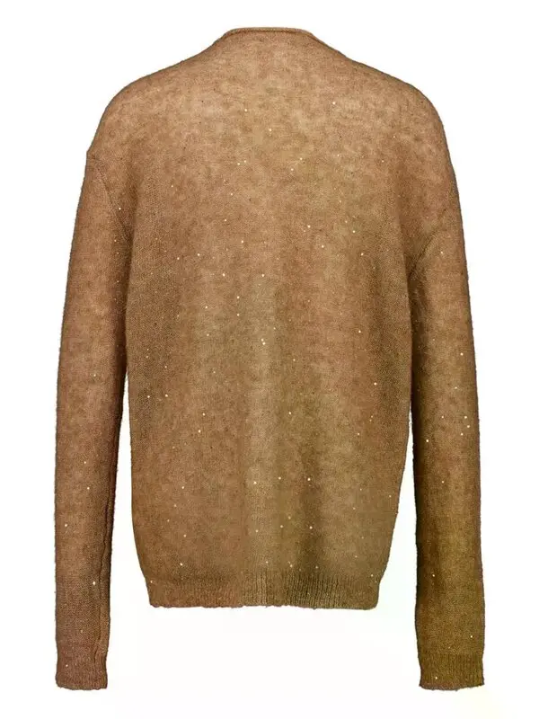 120% Lino Sequin V-neck Sweater