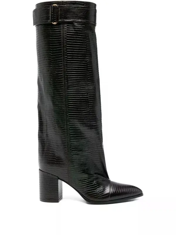 LELLA BALDI Buckle-detailing Leather Boots