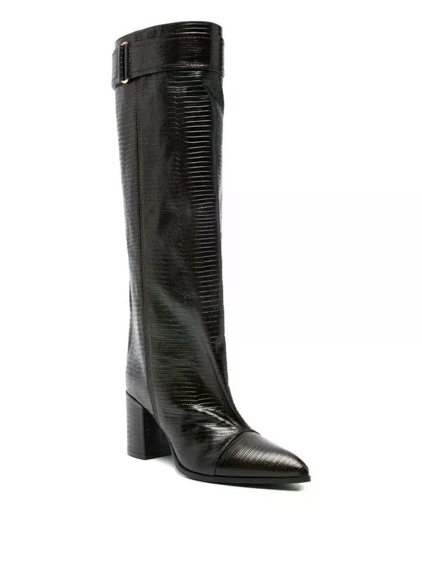 LELLA BALDI Buckle-detailing Leather Boots