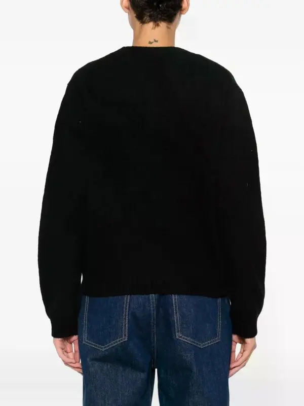 Maison Kitsuné Fox-motif Wool Sweater - Black