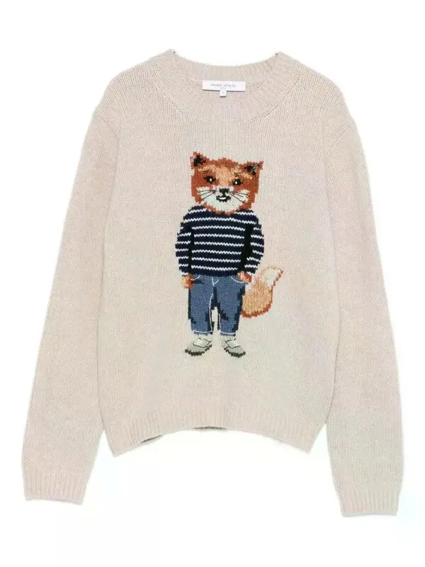 Maison Kitsuné Fox-motif Sweater - Neutrals