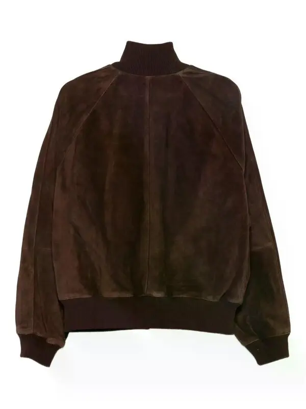 BARACUTA Zip-up Suede Jacket - Brown